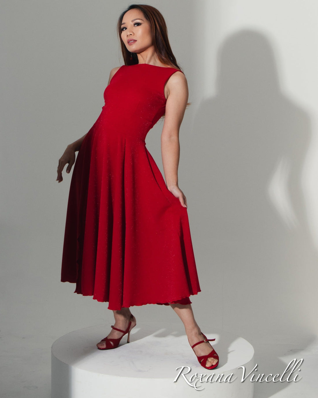"Estela Midi" Tango dress in glitter – Roxana Vincelli USA